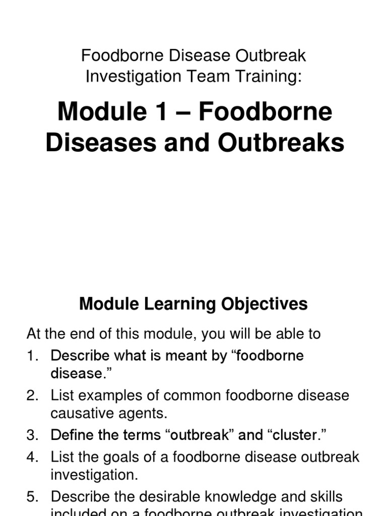 Student - Module 1 | PDF | Foodborne Illness | Outbreak
