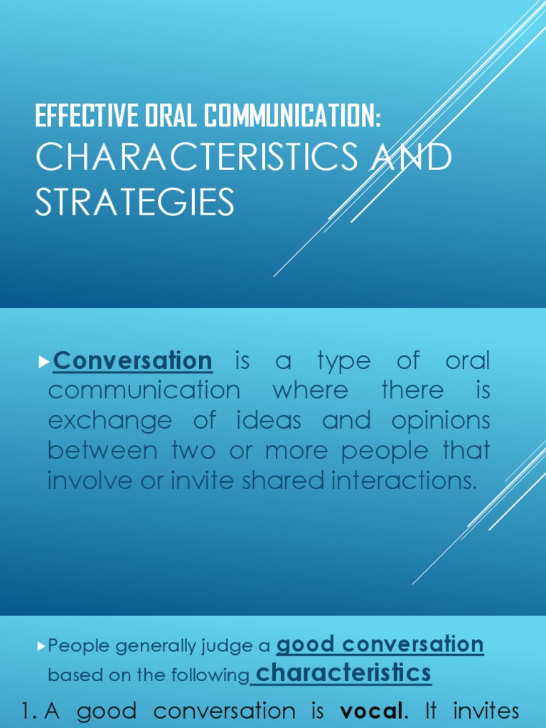 Effective Oral Communication | PDF | Conversation | Speech