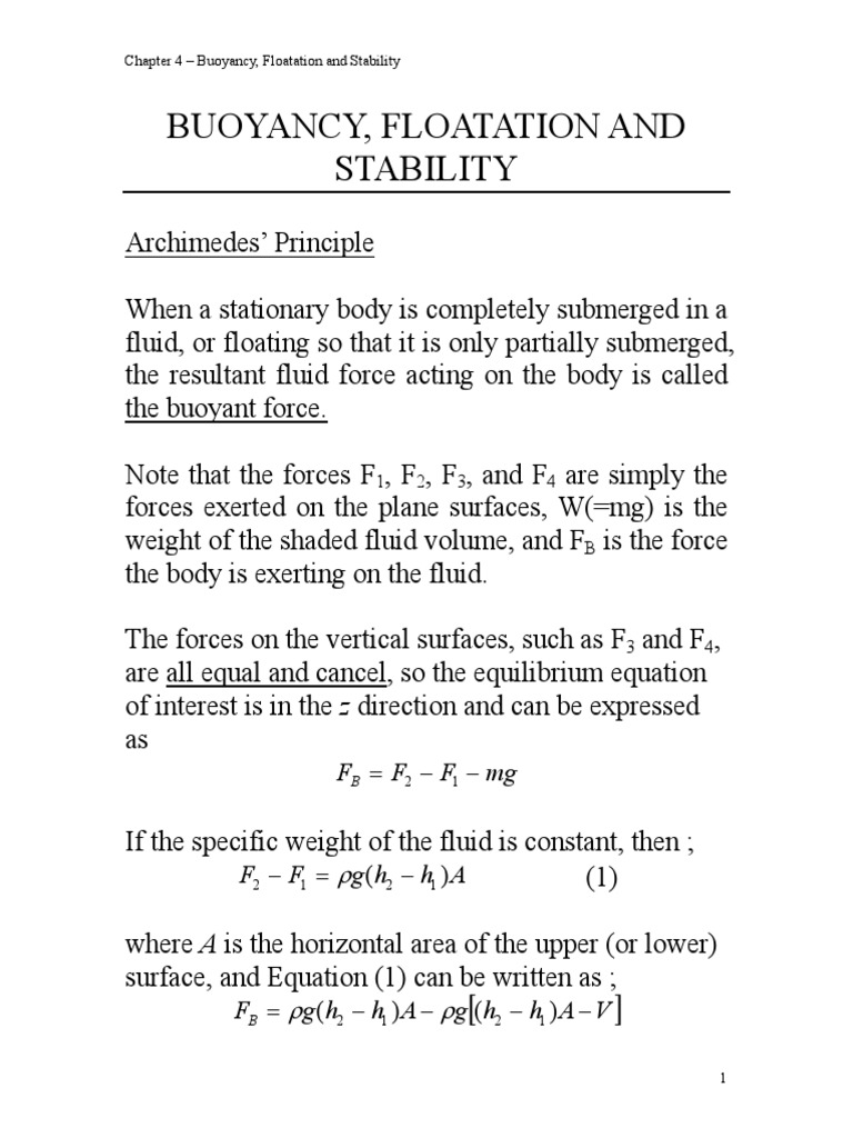 4 Bouyancy 01 | PDF | Buoyancy | Continuum Mechanics