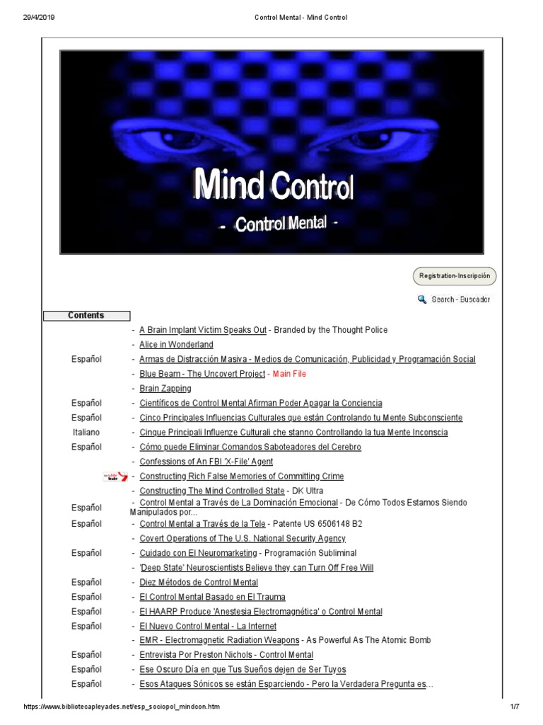 Control Mental - Mind Control | PDF | Sicología | Science