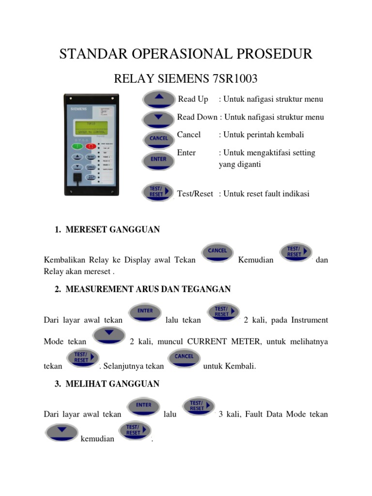 Standar Operasional Prosedur Relay Nari | PDF