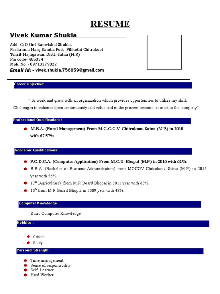 Resume - Vivek Shukla | PDF