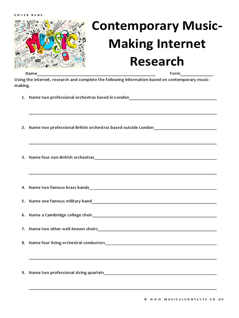 Contemporary Music-Making Internet Research: Cover Bank | PDF