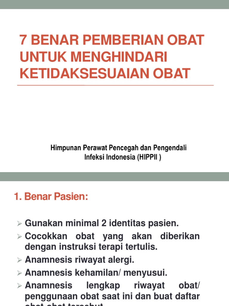7 Benar Pemberian Obat | PDF