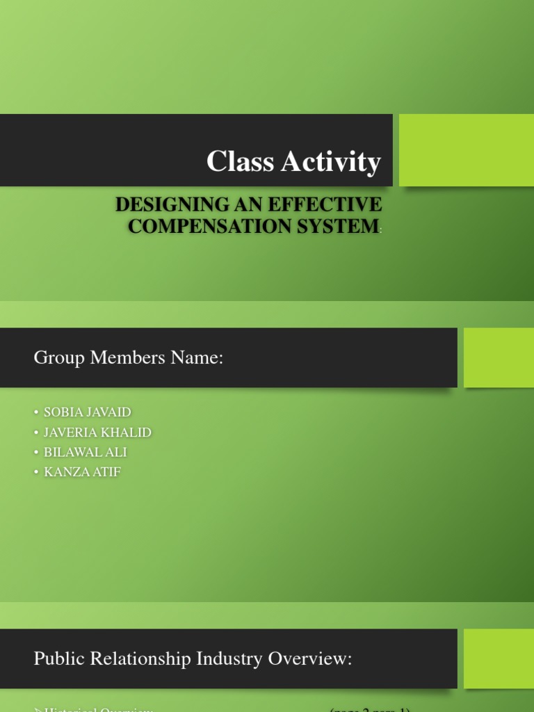 Class Activity: Designing An Effective Compensation System | PDF