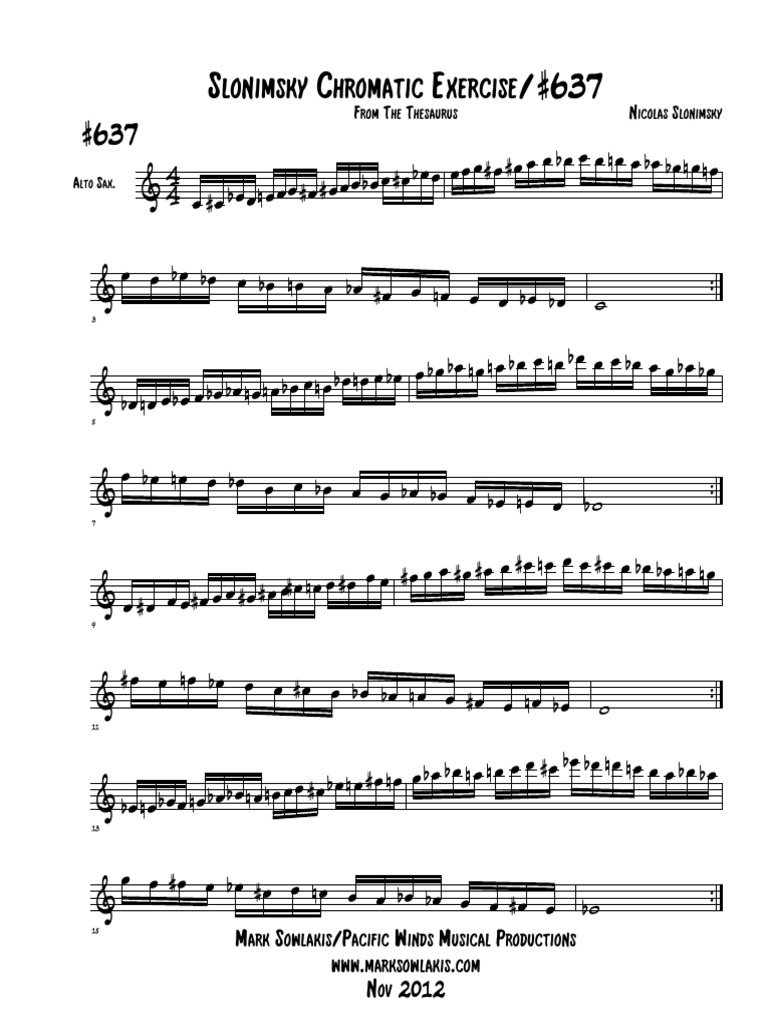 Slonimsky ExcercisesMaster PDFSax | PDF