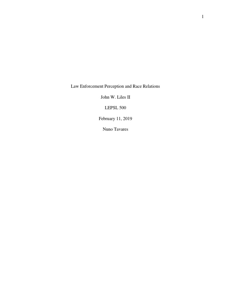 Lepsl 500 Law Enforcement Perception and Race Relations | PDF | Police ...