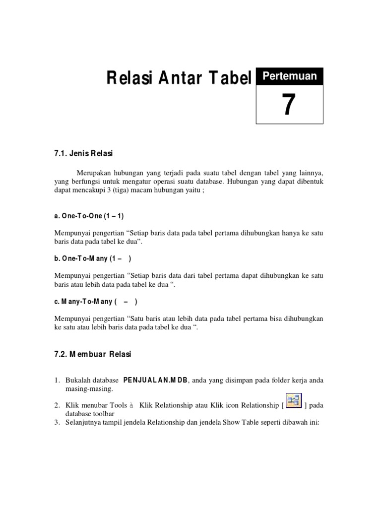 Relasi Antar Tabel | PDF