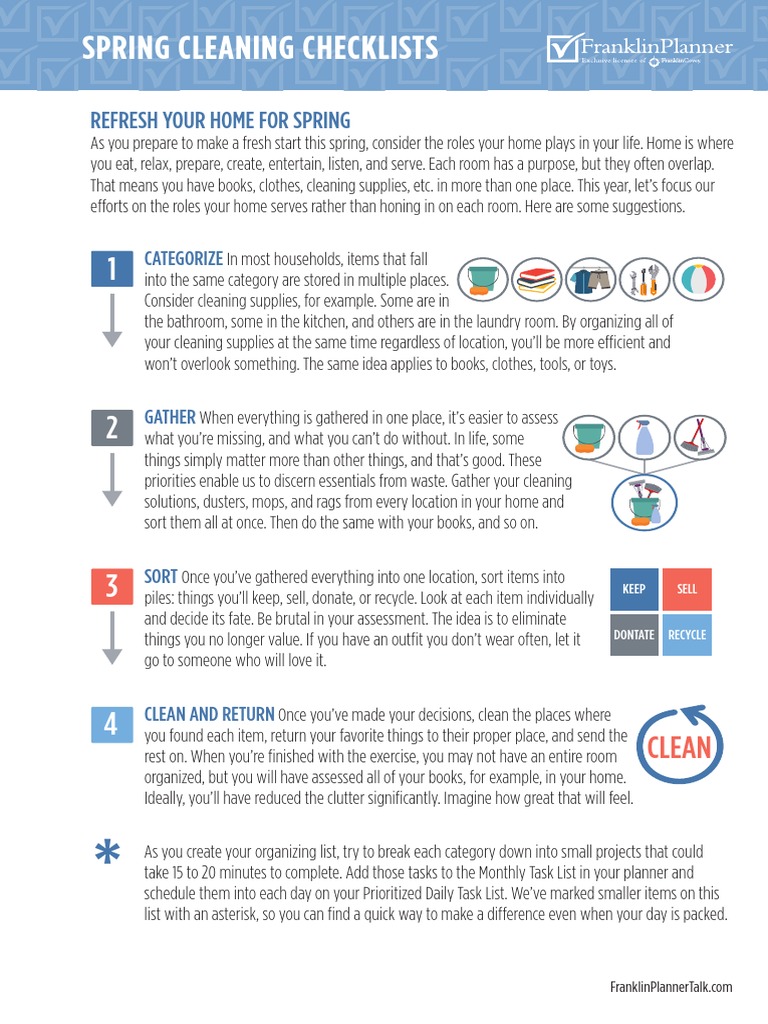 Spring Cleaning Checklists CL Final | PDF | Scrapbooking | Clothing