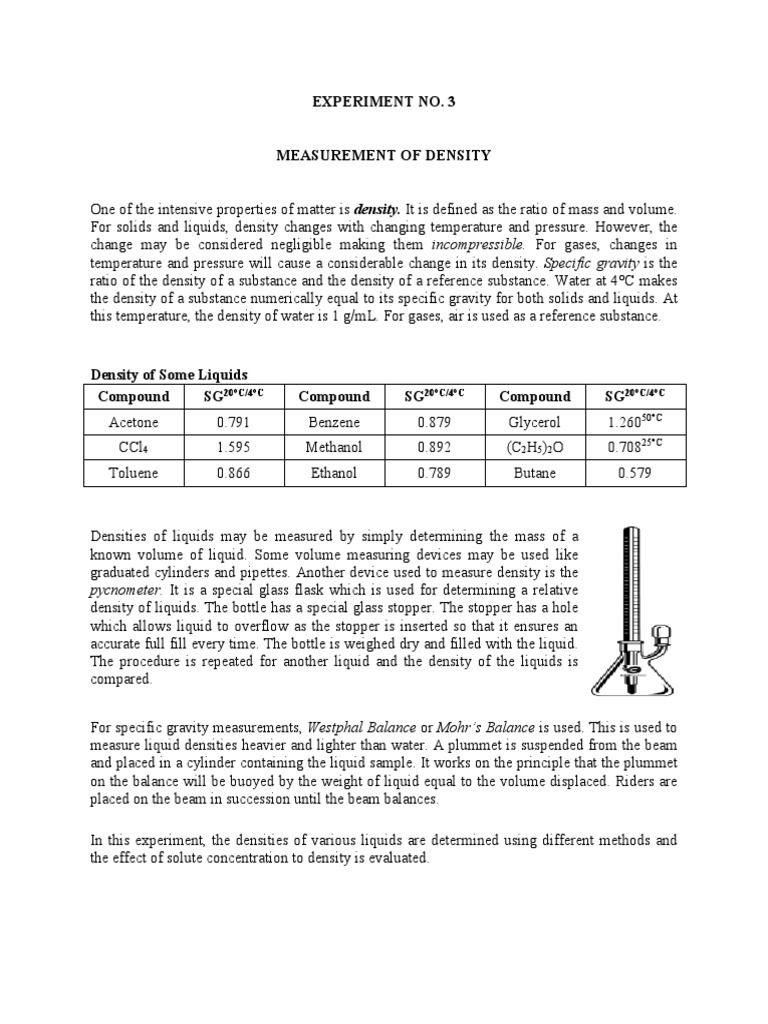 Density Measurement Techniques Lab | PDF | Weighing Scale | Density
