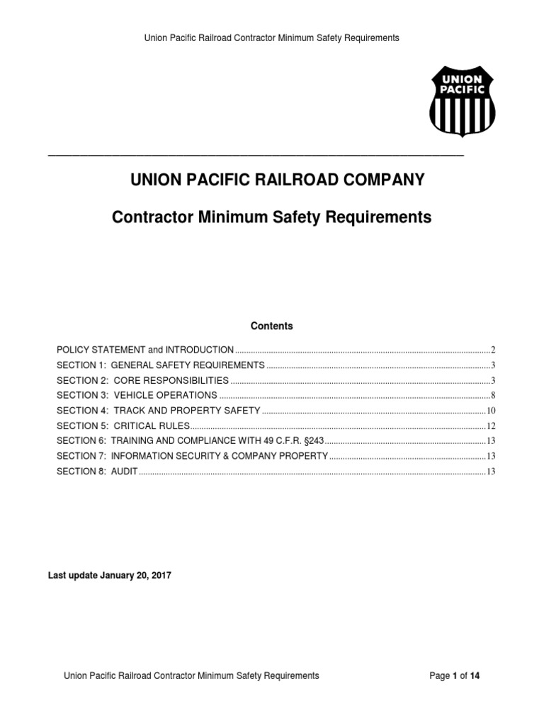 Up Contractor Minimum Safety Requirements | PDF | Controlled Substances ...
