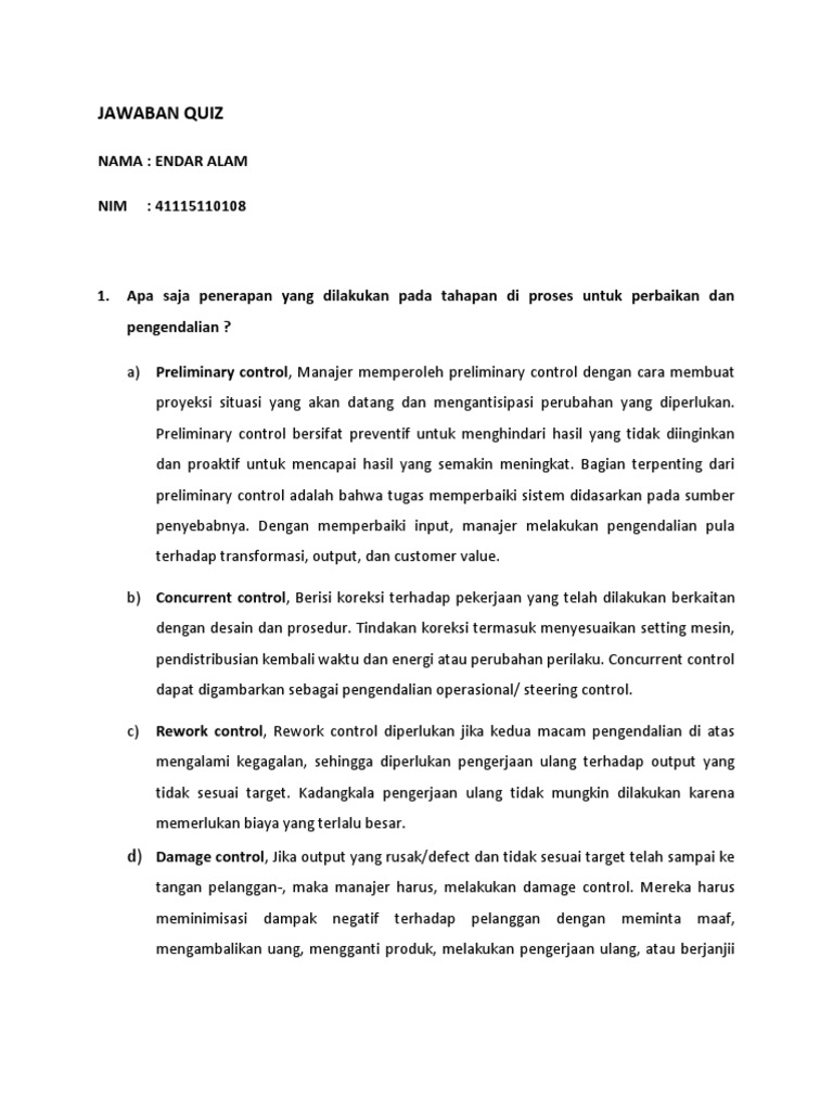 Jawaban Quiz Modul 10 | PDF