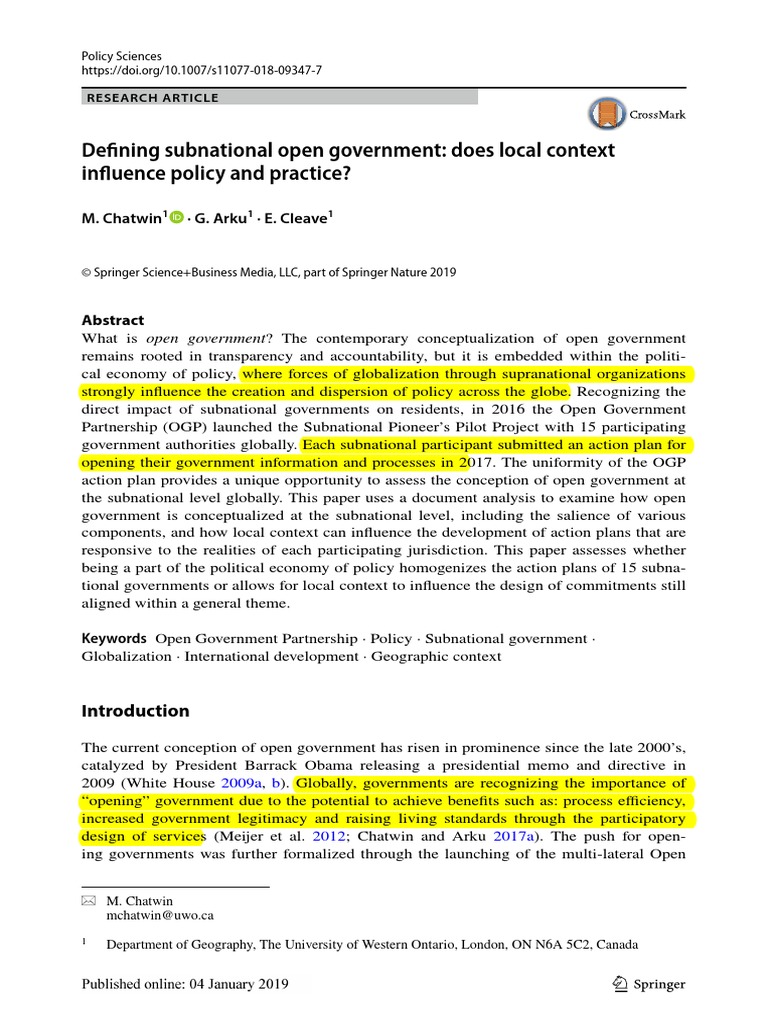 Open Government PDF | PDF | Public Participation | Governance