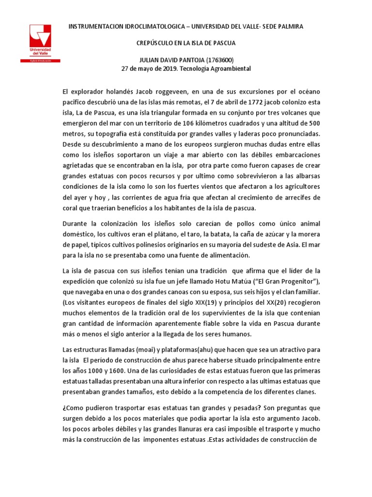 El Explorador Holandés Jacob Roggeveen | PDF | Isla | Deforestación