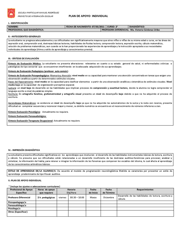 Formato PAI | PDF | Escritura | Evaluación