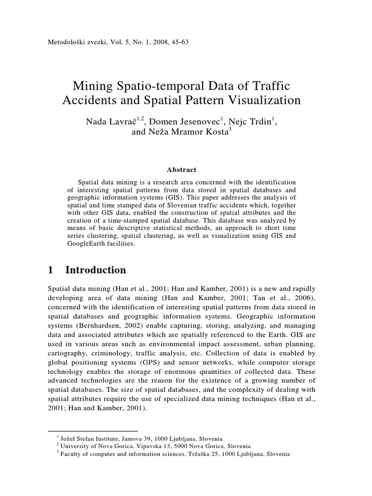 Mining Spatio-Temporal Data of Traffic Accidents and Spatial Pattern ...