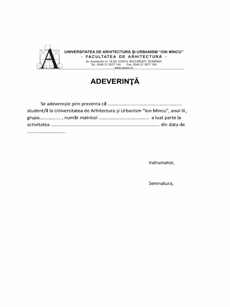 Adeverinta PDF | PDF