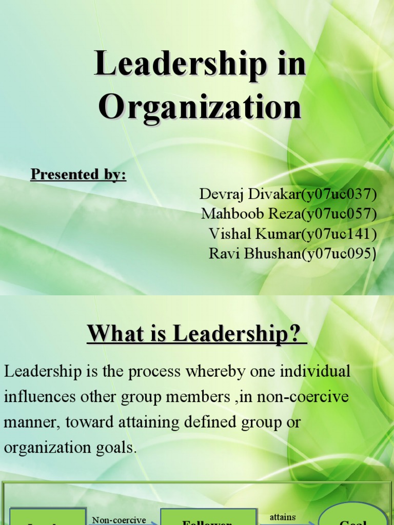 Leadership 1 | PDF | Leadership | Transformational Leadership