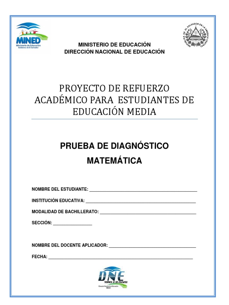 Prueba Diagnostica Matematica PDF | PDF | Triángulo | Función (Matemáticas)