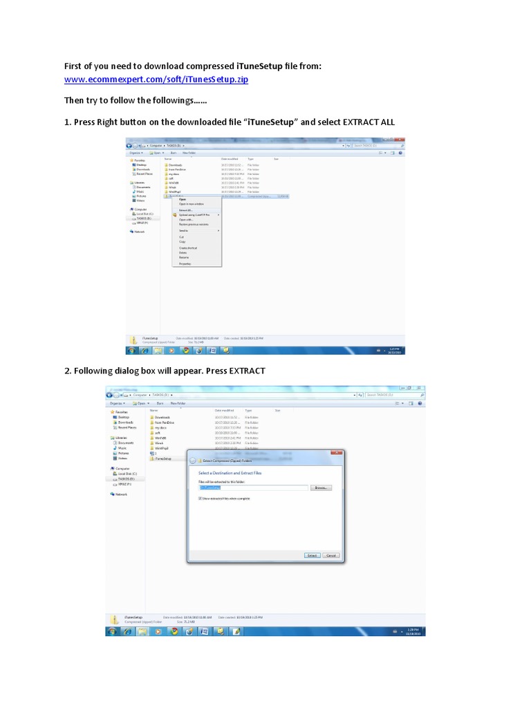 How to Install iTunes from ZIP File | PDF | Computers