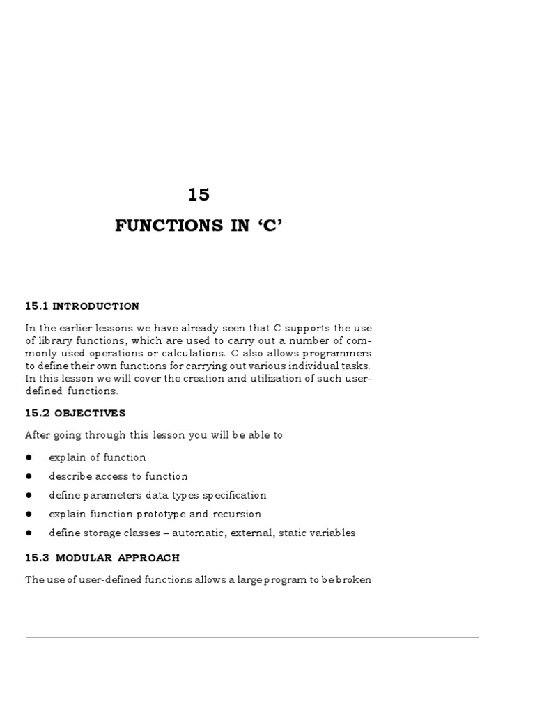 Functions in C | Download Free PDF | Variable (Computer Science) | Parameter (Computer Programming)