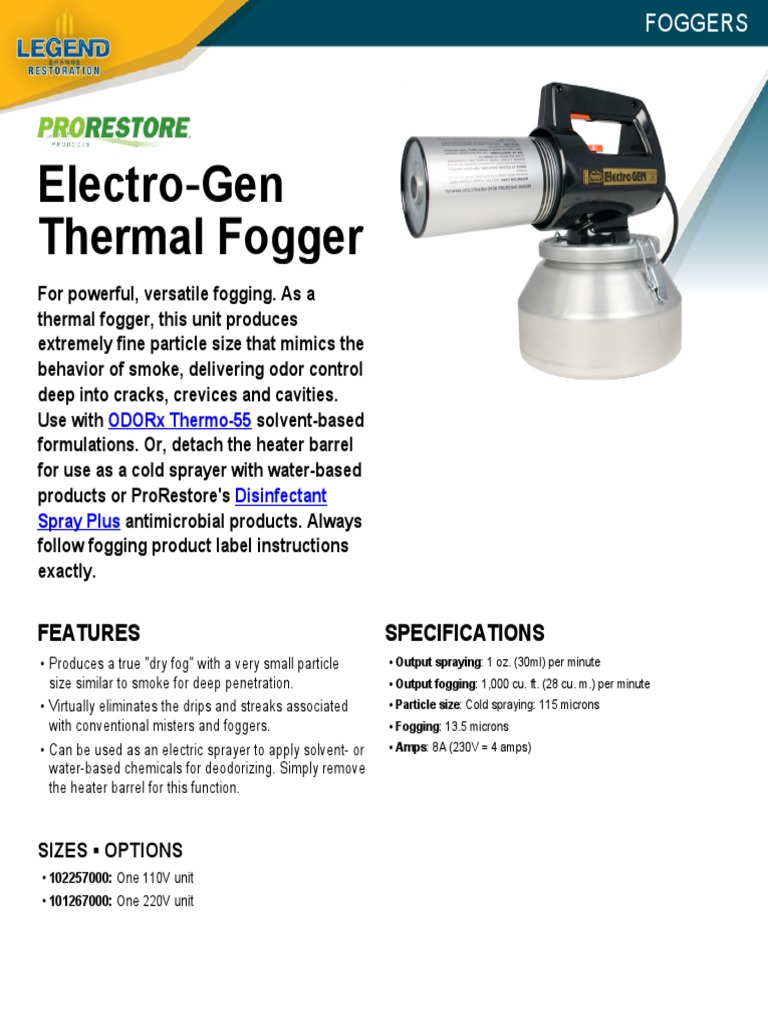 Electro-Gen Thermal Fogger Overview | PDF | Home & Garden