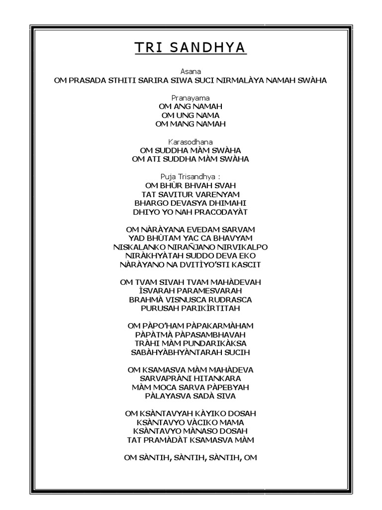 Tri Sandhya | PDF