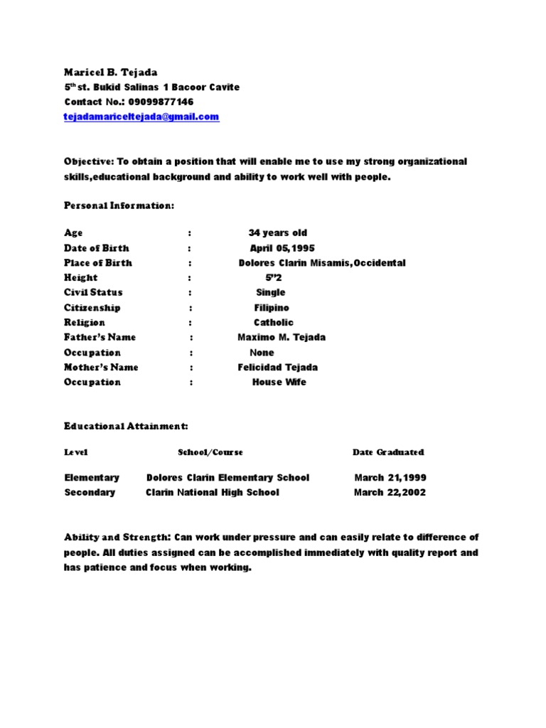 Maricel B. Tejada | PDF | Wellness