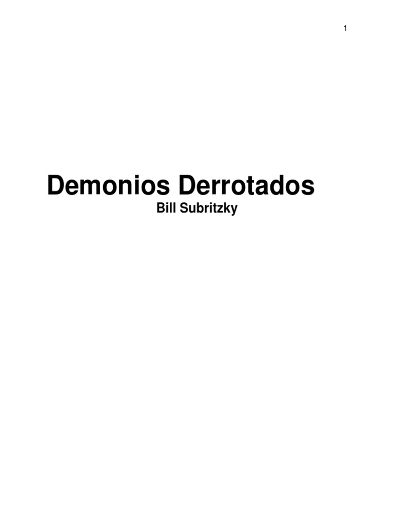 Spanish Demons Defeated by Bill Subritzky in Spanish PDF | PDF ...