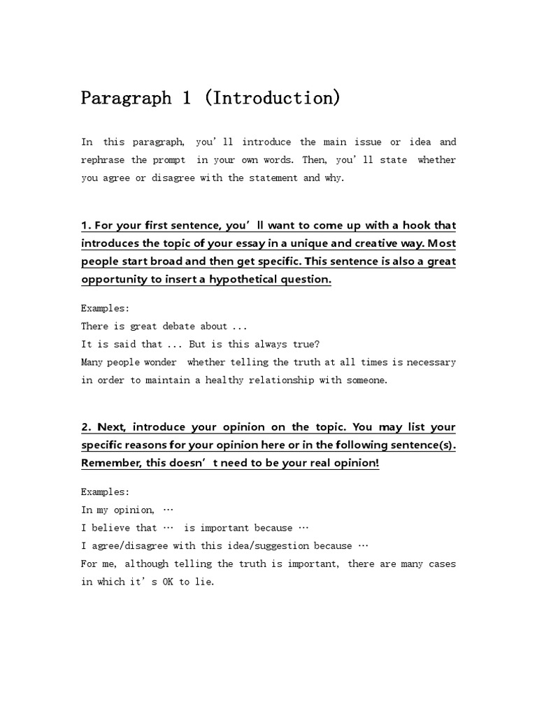 IELTS Writing Task 2 Template | PDF | Paragraph | Truth