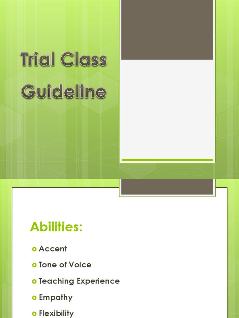 Trial Class Guideline-1 PDF | Download Free PDF | Communication ...