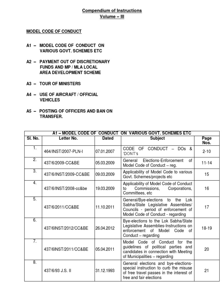 Guidelines for Conduct During Elections: Instructions on Implementing ...