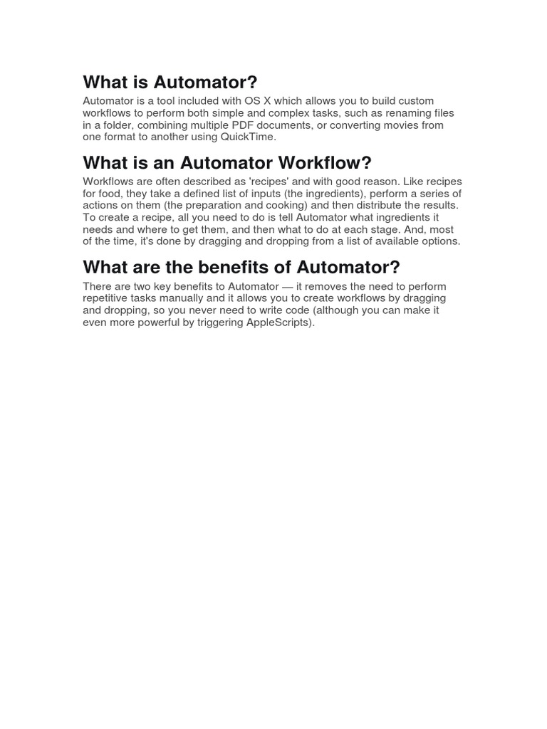 What Is Automator | PDF | Computers | Technology & Engineering