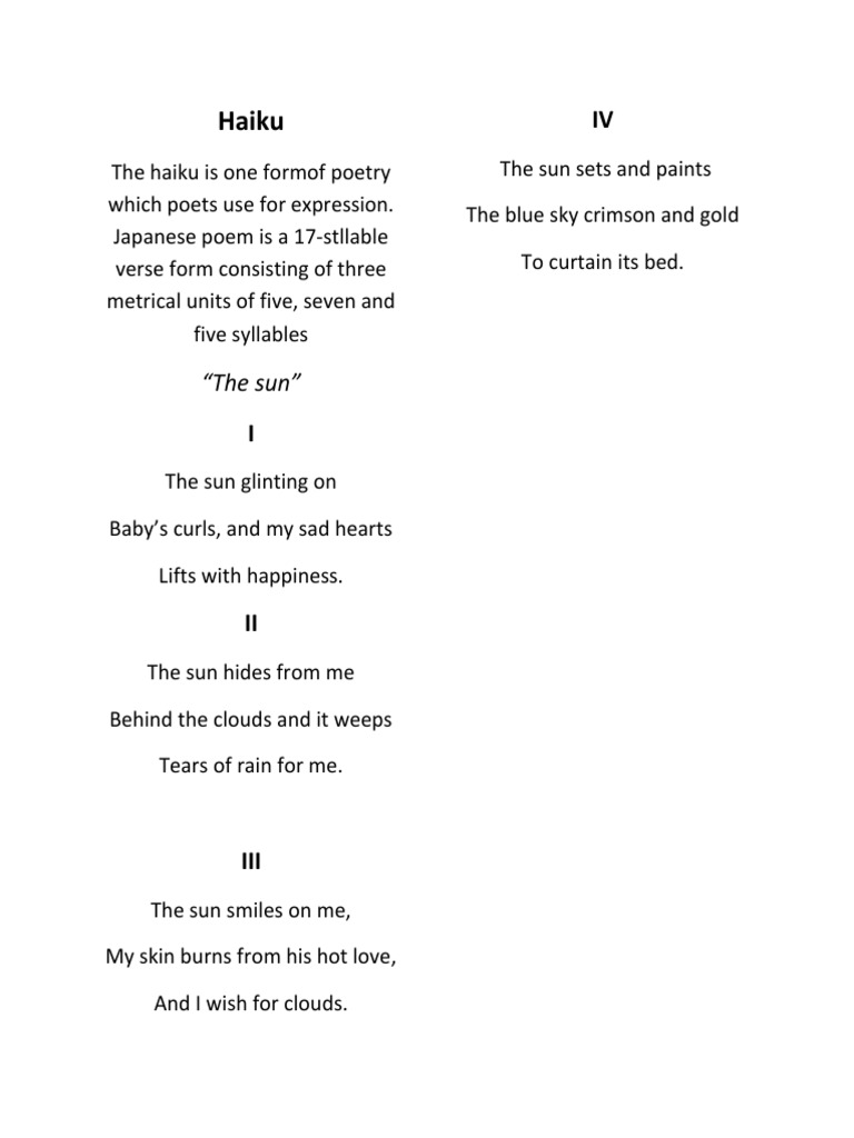 Haiku: Expressive Japanese Poetry | PDF