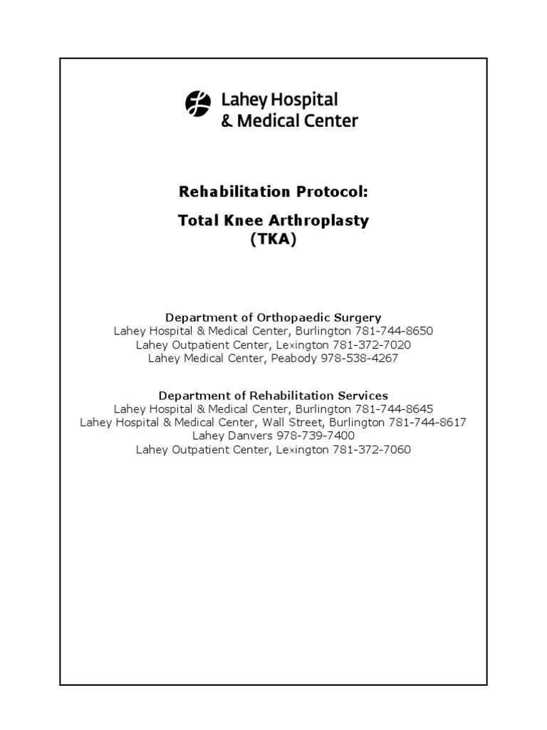 TKA Rehab Protocol Guide | PDF | Physical Therapy | Knee