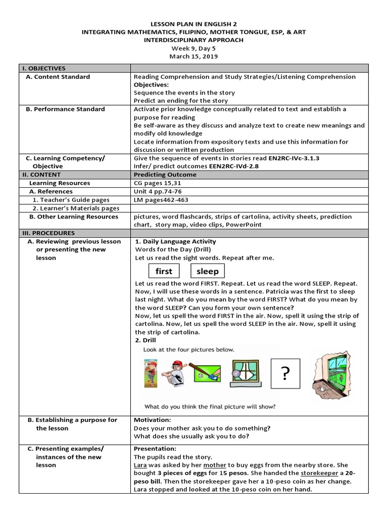 Grade 2 English DLP Lesson Plan | PDF | Reading Comprehension | Learning