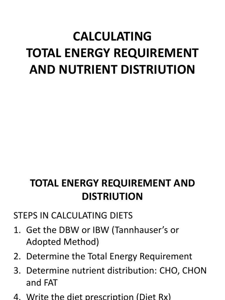 Calculating Energy Requirement | PDF | Calorie | Teaspoon
