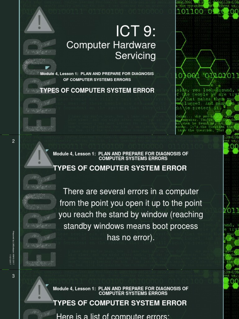 Types of Computer Errors PDF | PDF | Operating System | Web Page