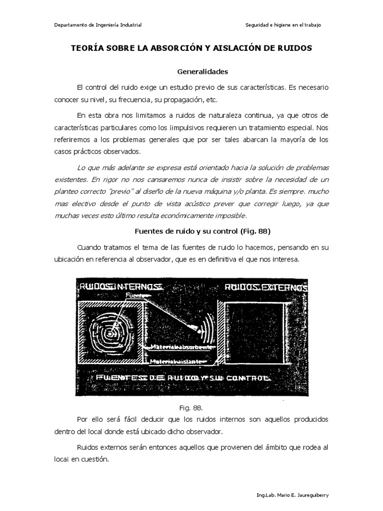 Teoria Sobre La Absorcion y Aislacion de Ruidos (STPS) PDF | PDF ...