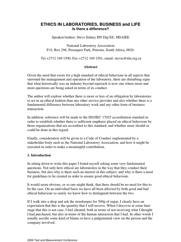 Laboratory Ethics Draft Ver1 | PDF | Business