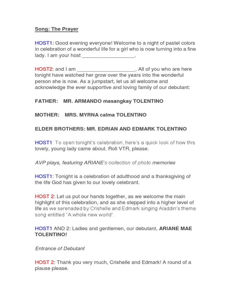 HOST1:: Song: The Prayer | PDF