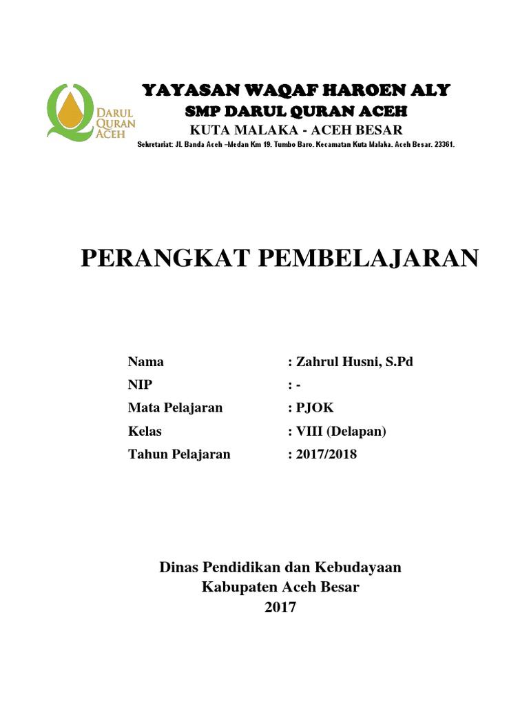 Cover RPP Kelas Viii | PDF