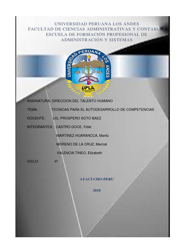 Tecnicas para El Autodesarrollo de Competencias Talento Humano | PDF ...