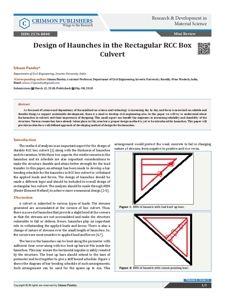 Design of Haunches in Box Culvert | PDF | Precast Concrete | Stress ...