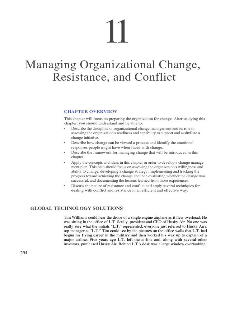 Chapter 11 - Managing Organizational Change-Resistance and Conflict ...