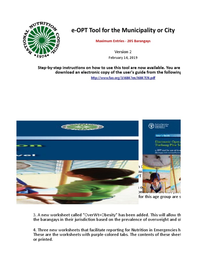 eOPT Tool For The Municipality or City - 205 Barangays1 | PDF ...
