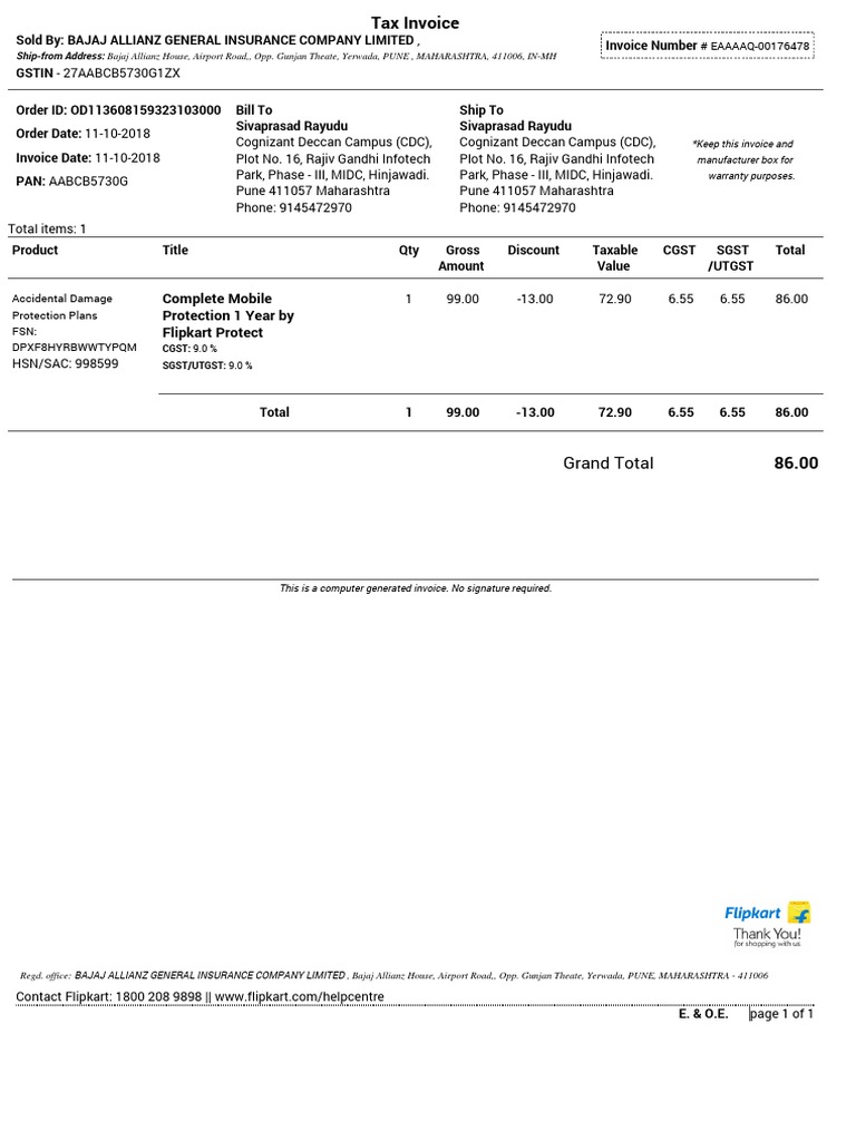 Jeeves Invoice | Download Free PDF | Taxation | Payments