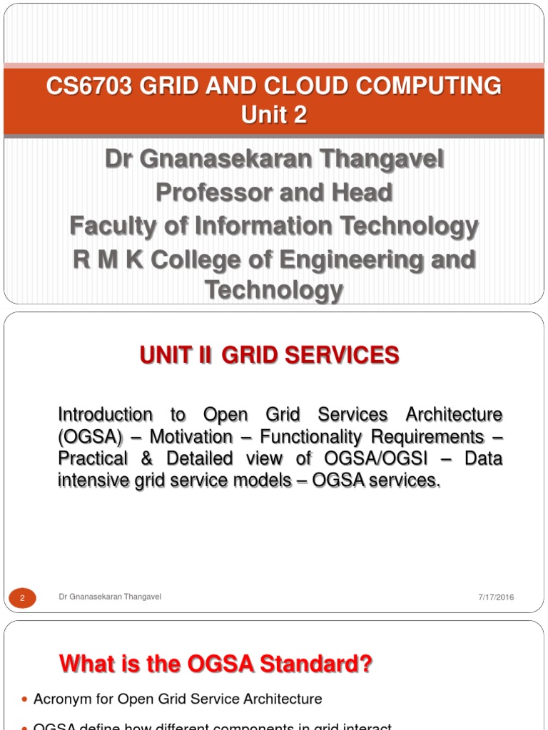 Cs6703 Grid and Cloud Computing Unit 2 | PDF | Grid Computing | Web Service