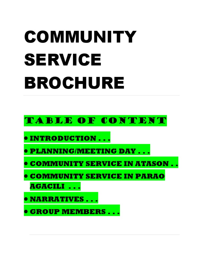 Community Service Project Guide | PDF | Nature