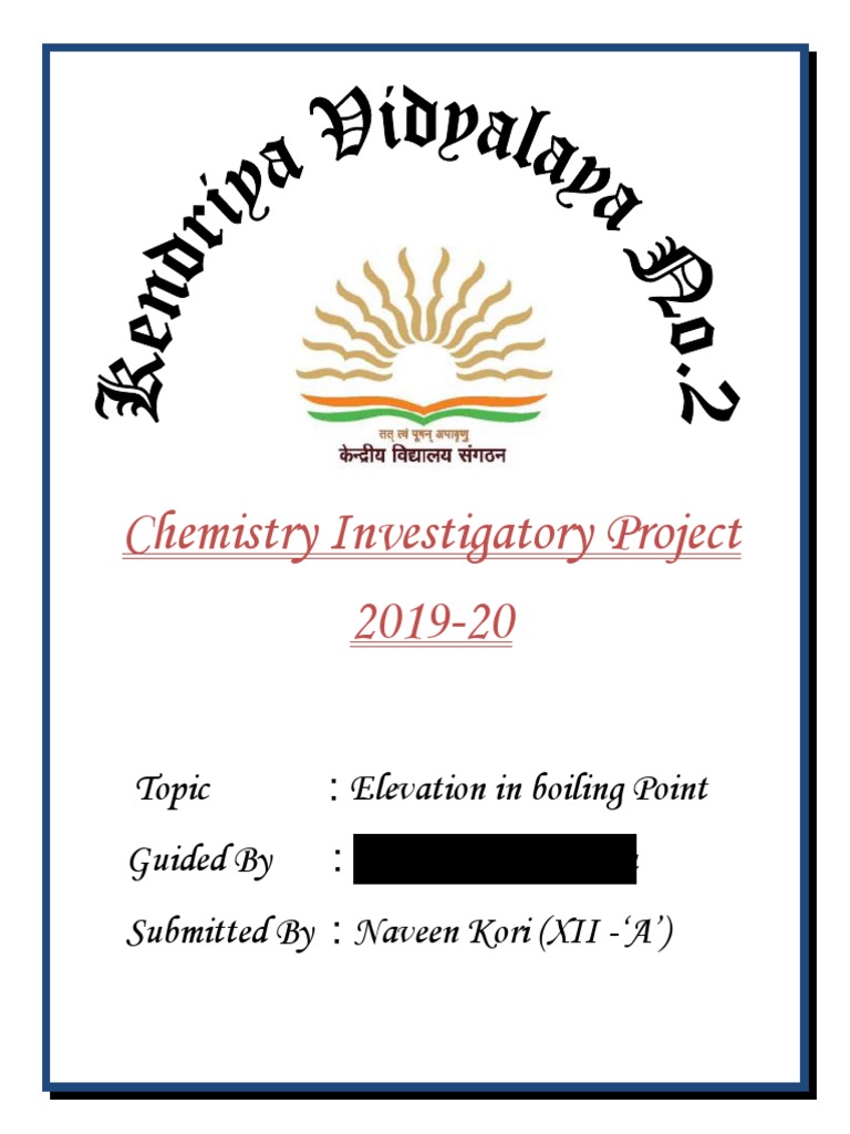 Chemistry Investigatory Project | PDF | Solution | Chemical Process ...